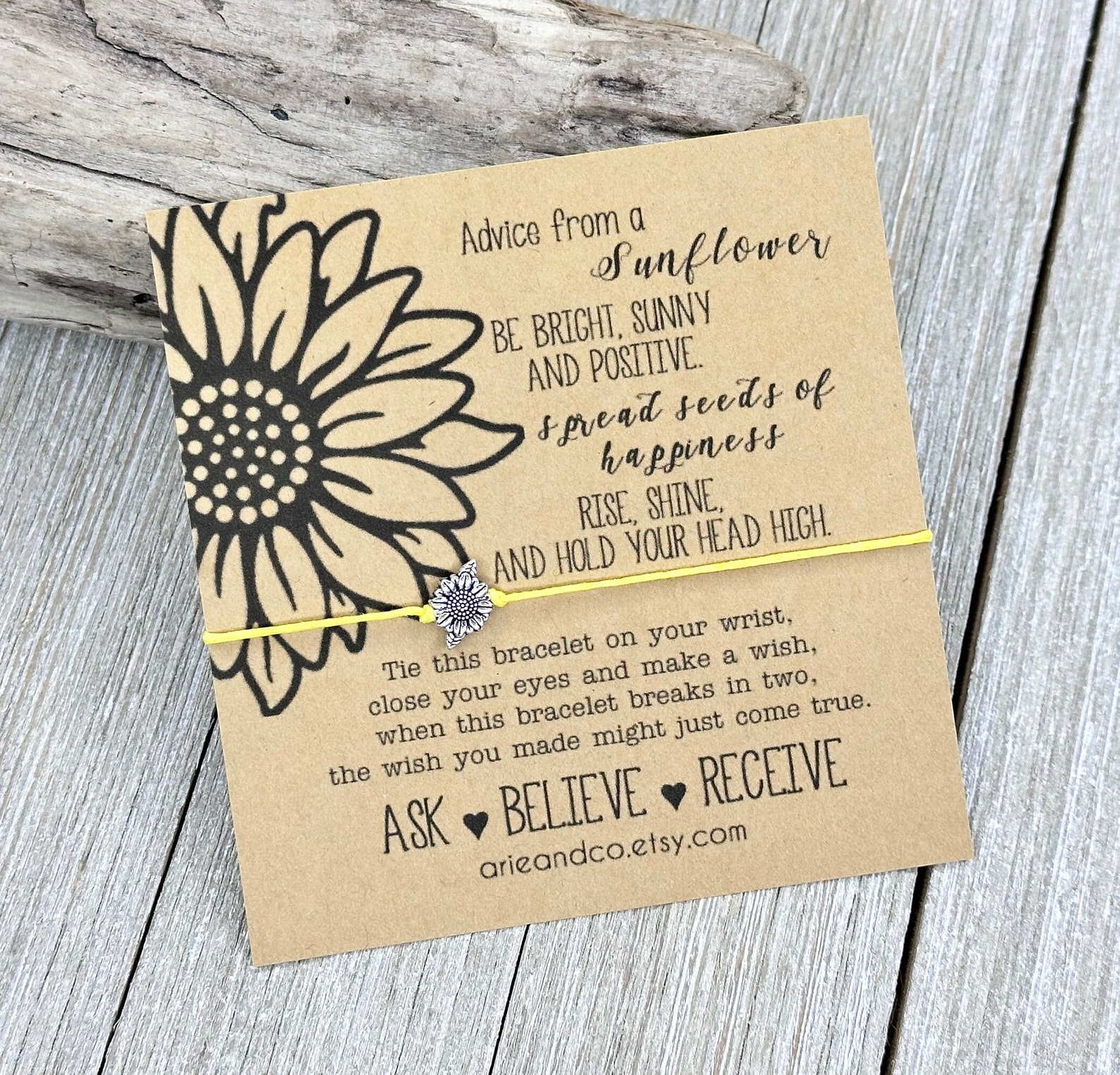 Sunflower Wish Bracelet, Advise From a Sunflower Wish Bracelet, Best ...