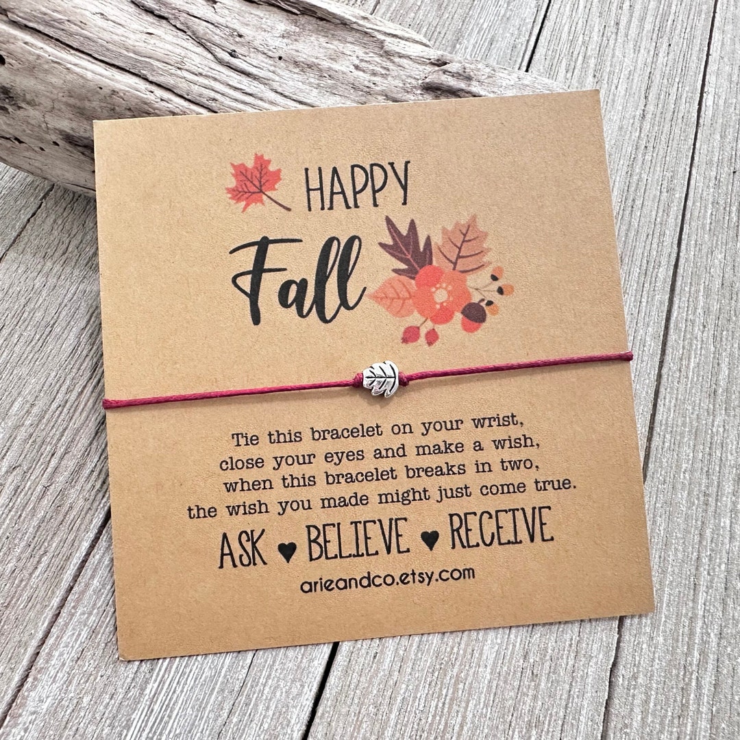Happy Fall Wish Bracelet, Fall Friendship Bracelet, Best Friend ...