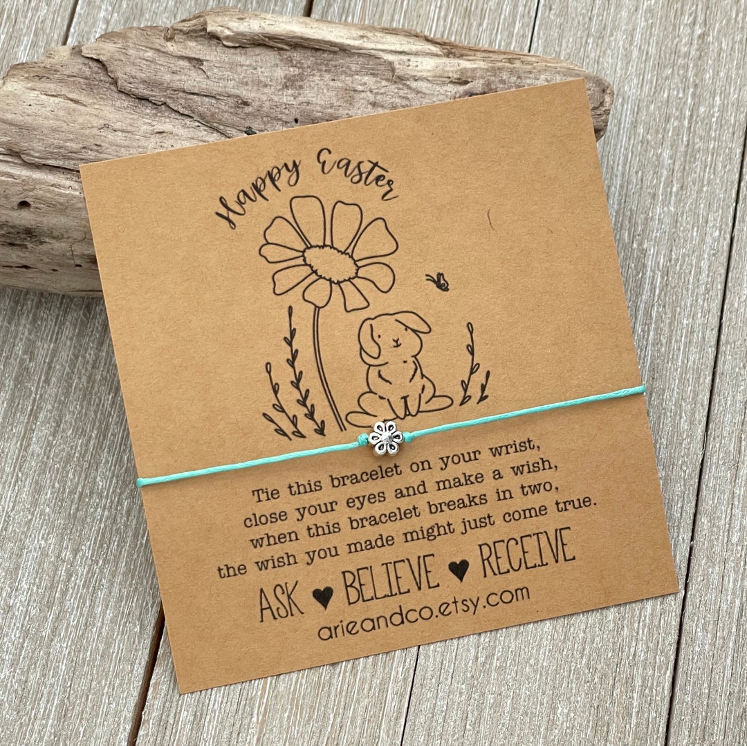 Happy Easter Wish Bracelet, Easter Basket Stuffers, Happy Easter Gift ...