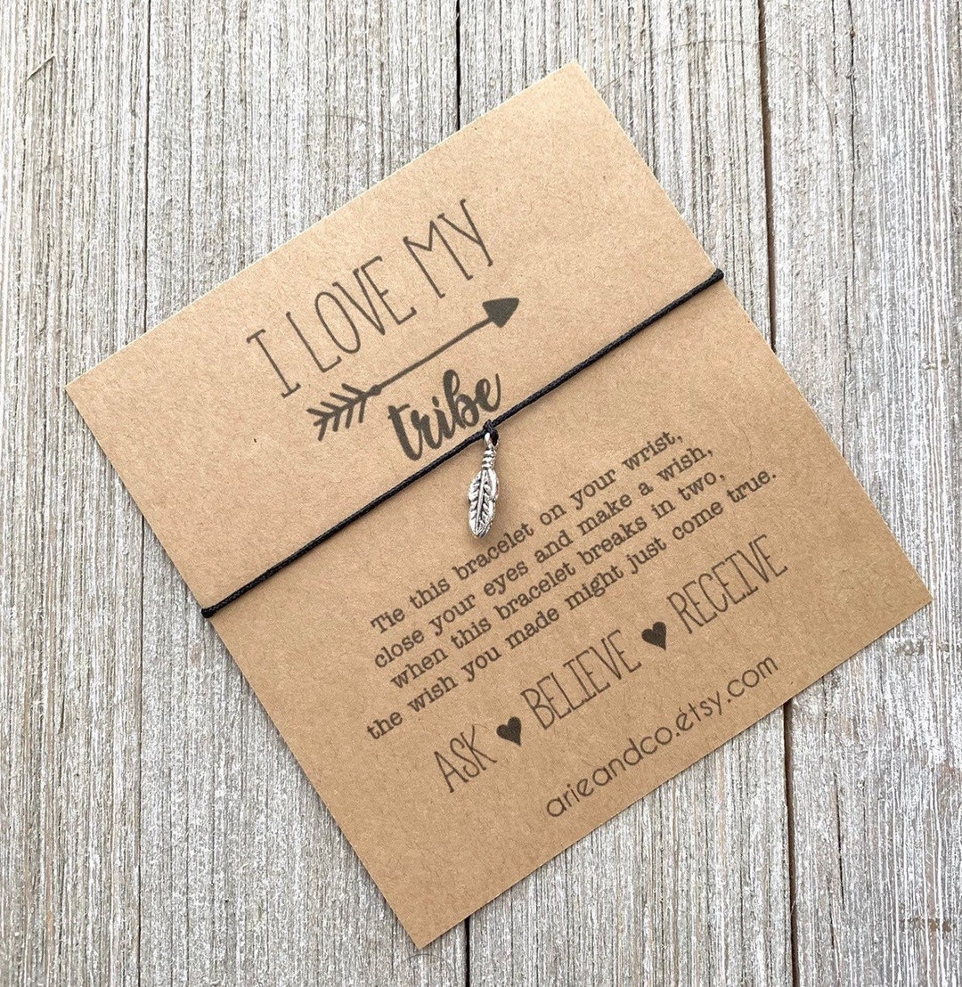 I Love My Tribe Wish Bracelet, Girls Trip Gift, Tribe Friendship Party ...