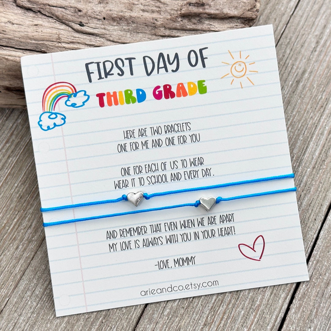 Mommy and Me Bracelets, First Day of Third Grade Bracelets, First Day ...
