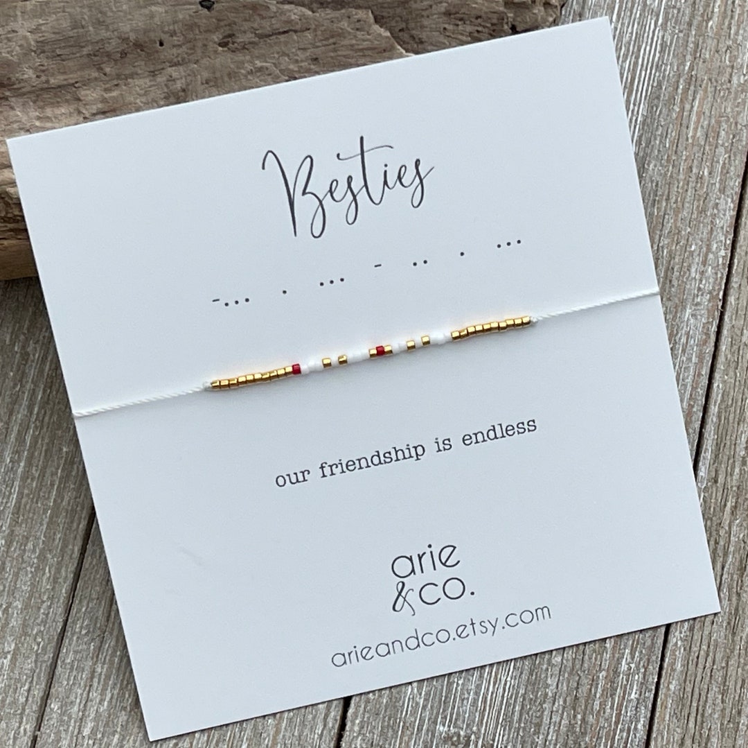 BESTIES Morse Code Bracelet, Morse Code, Hidden Message Bracelet ...