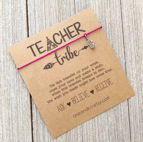 Teacher Tribe Wish Bracelet Teacher Gift Teacher Wish | Etsy