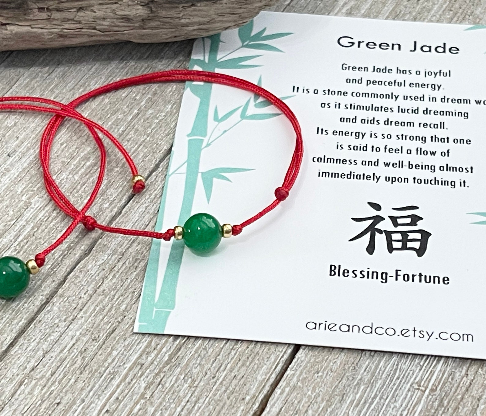 Green Jade Bracelet Red String Bracelet Crystal Jewelry - Etsy