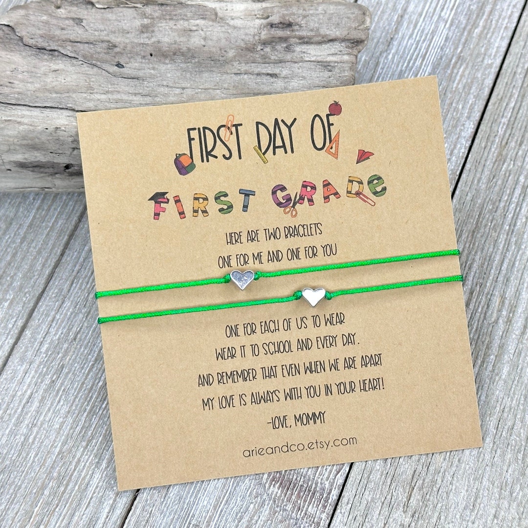 First Day of First Grade Bracelets, Mommy and Me Bracelets, Mom and Me ...