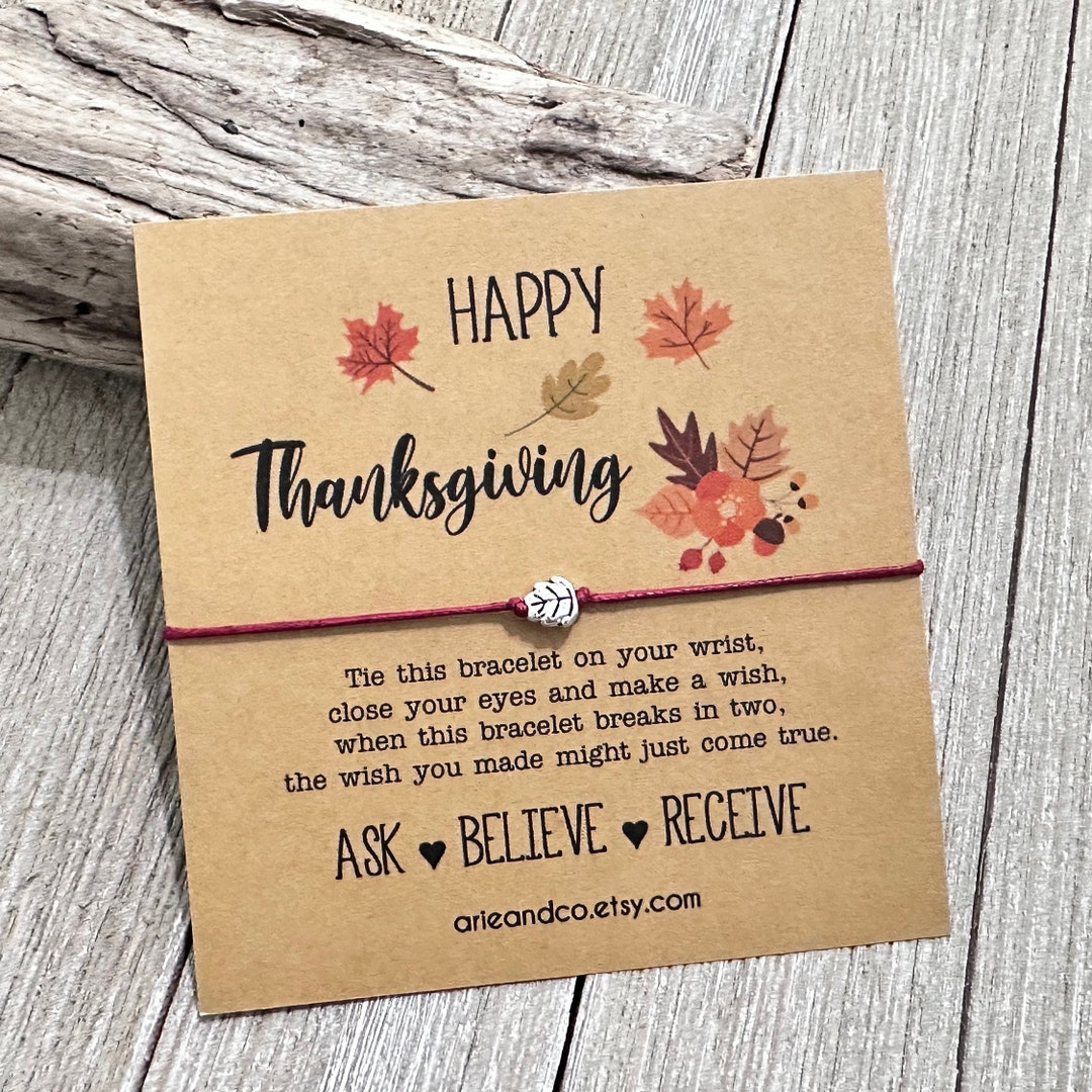 Happy Thanksgiving Wish Bracelet, Friendship Bracelet, Best Friend ...