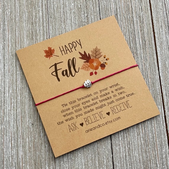 Happy Fall Wish Bracelet Fall Friendship Bracelet Best - Etsy
