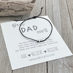 Dad Wish Bracelet, Best Dad Ever Wish Bracelet, Dad Bracelet, Mens ...