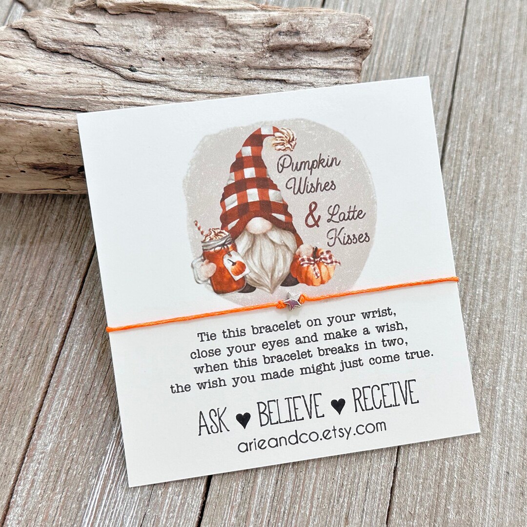 Pumpkin Wishes and Latte Kisses, Fall Friendship Bracelet, Best Friend ...