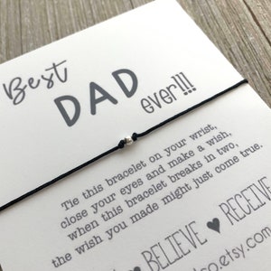 Dad Wish Bracelet Best Dad Ever Wish Bracelet Dad Bracelet | Etsy