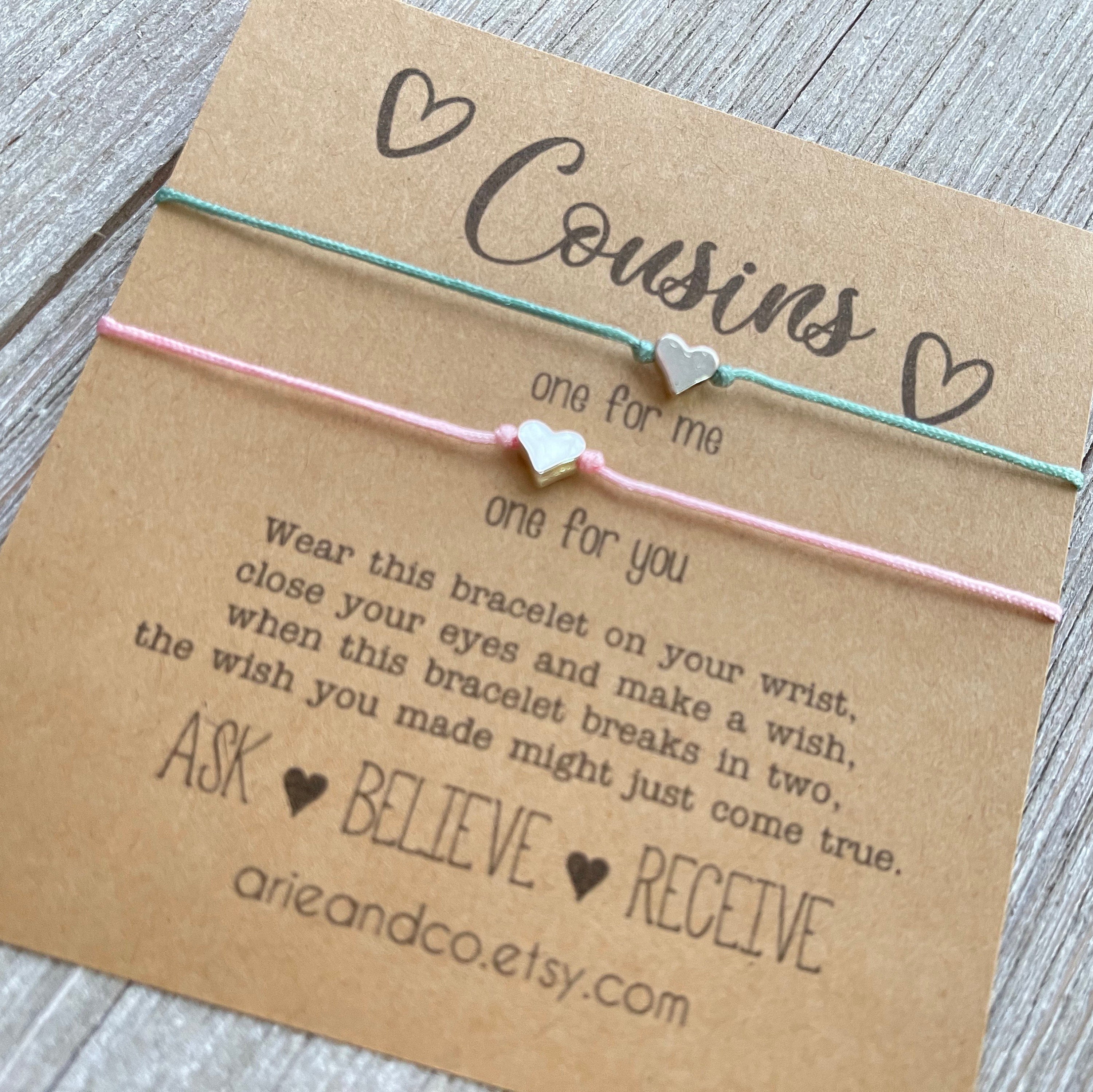 Cousins Wish Bracelets Cousins Gift Card Cousins Set of Two - Etsy ...