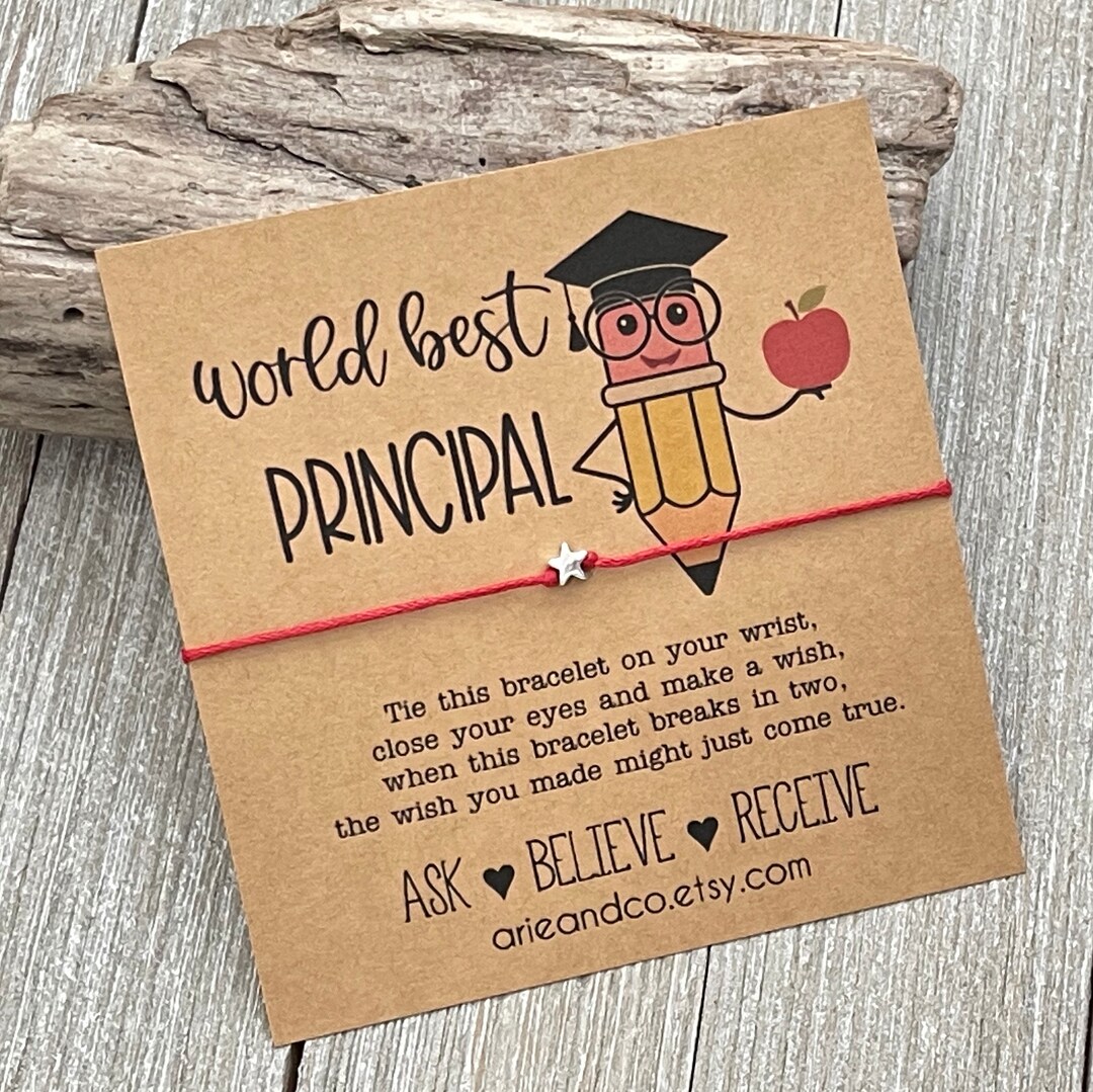 World Best Principal Wish Bracelet, Teacher Appreciation Gift ...