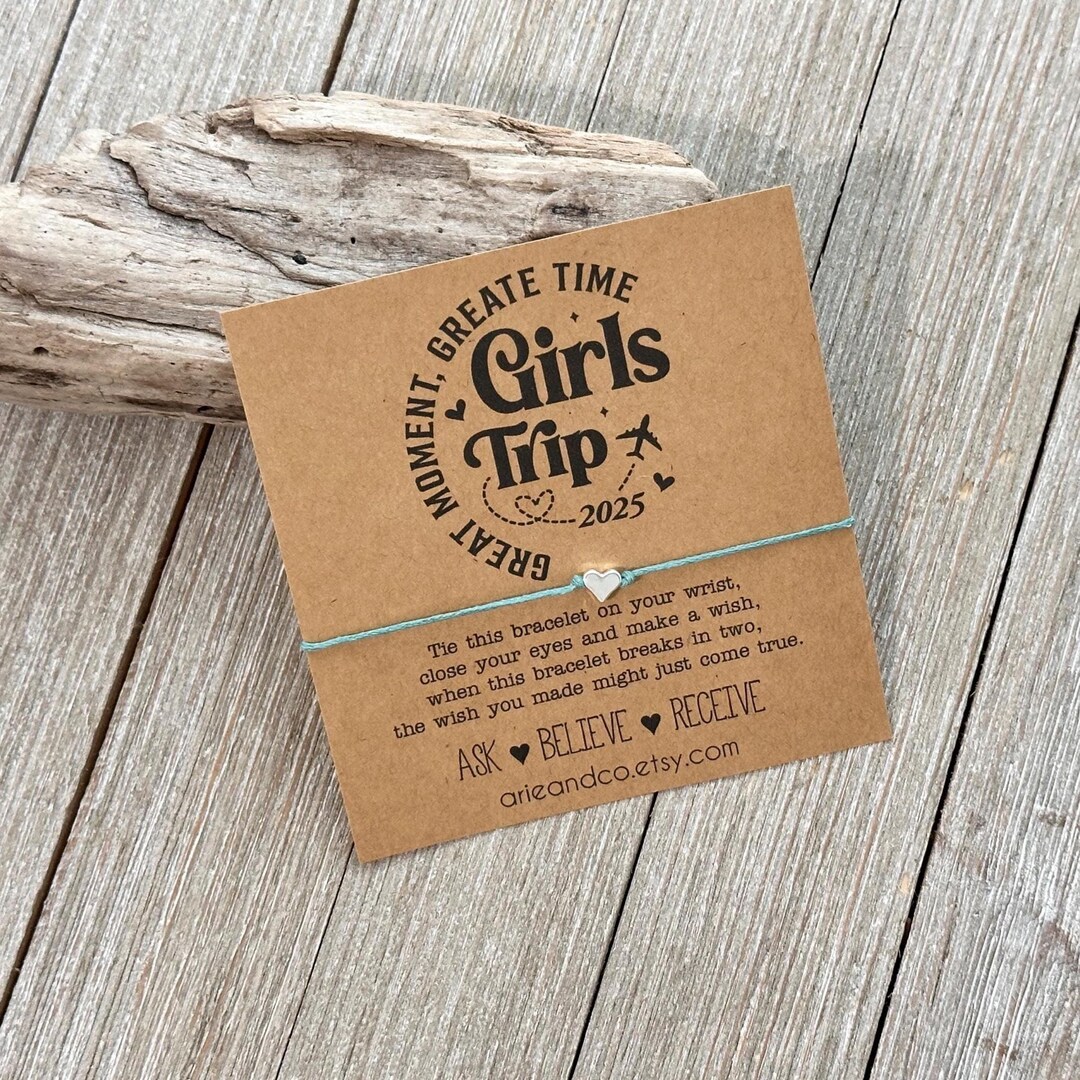 Girls Trip Wish Bracelet, Girls Trip Gifts, Girls Weekend Gift, Girls ...