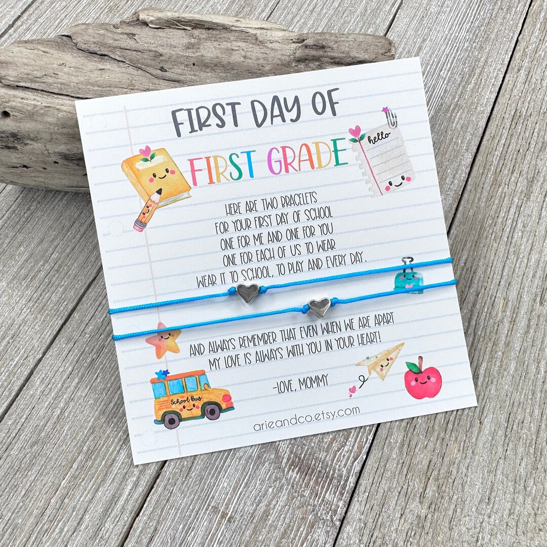 First Day of First Grade Bracelets, Mommy and Me Bracelets, First Day ...