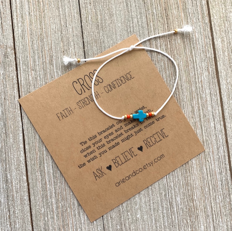 Cross Wish Bracelet Cross Friendship Bracelet Best Friend | Etsy