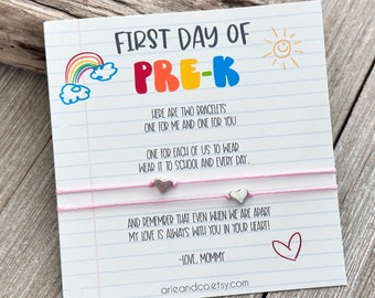 First Day of Prek Bracelets, Mother Daughter Bracelet, Back to School ...