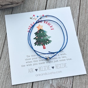 Merry and Bright Wish Bracelet, Christmas Wish Bracelet, Christmas Card ...