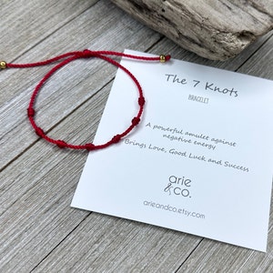 7 Knots Red Protection Bracelet, Red String, 7 Knots Anklet Bracelet ...