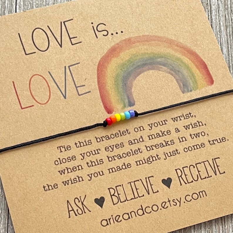 Gay Pride Wish Bracelet LGBTQ Wish Bracelet Love is Love - Etsy