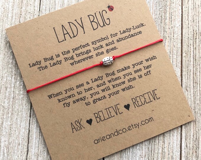 Lady Bug Wish Bracelet Friendship Bracelet Best Friend | Etsy
