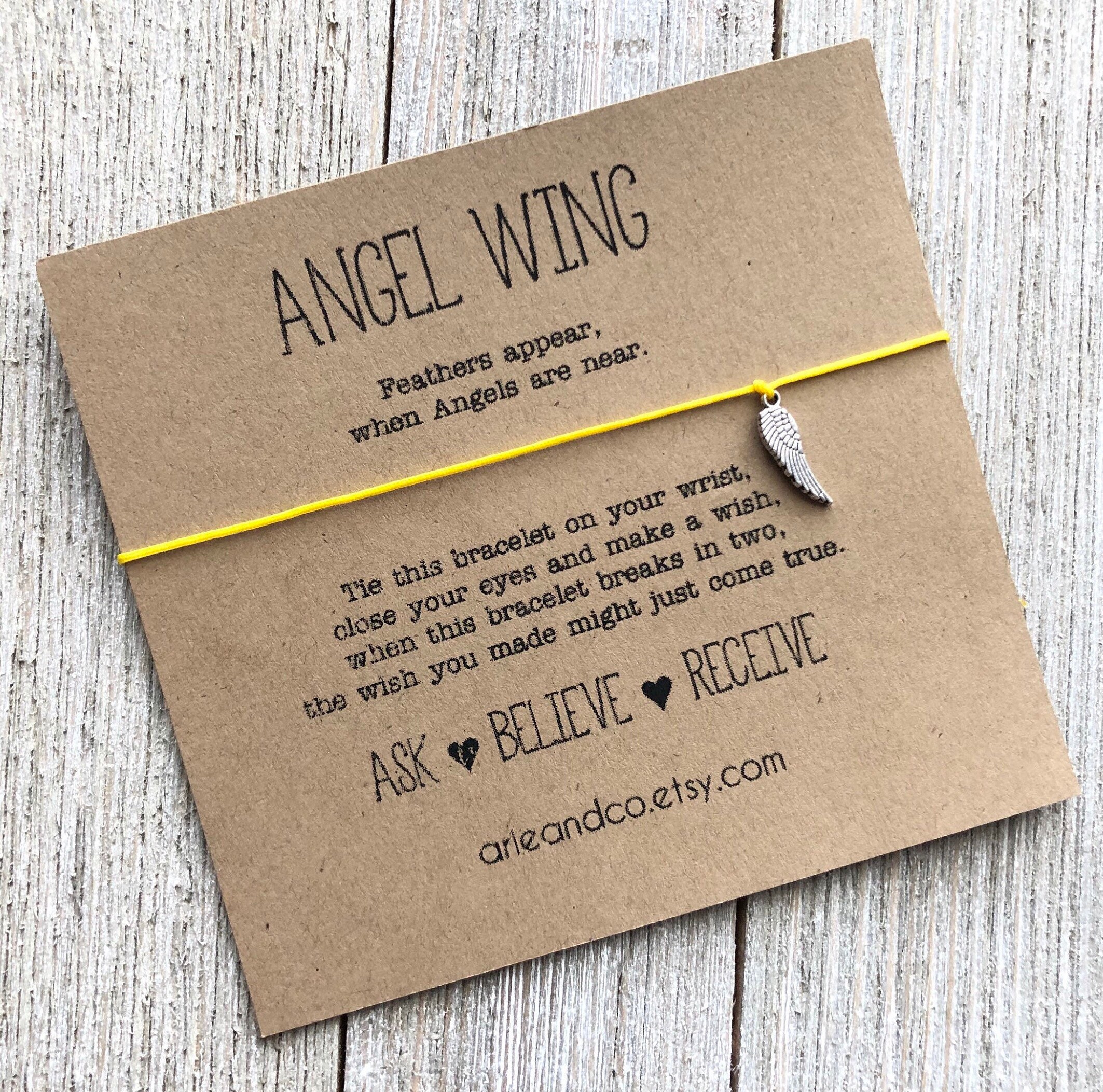 Guardian Angel Wing Wish Bracelet Angel Wish Bracelet | Etsy