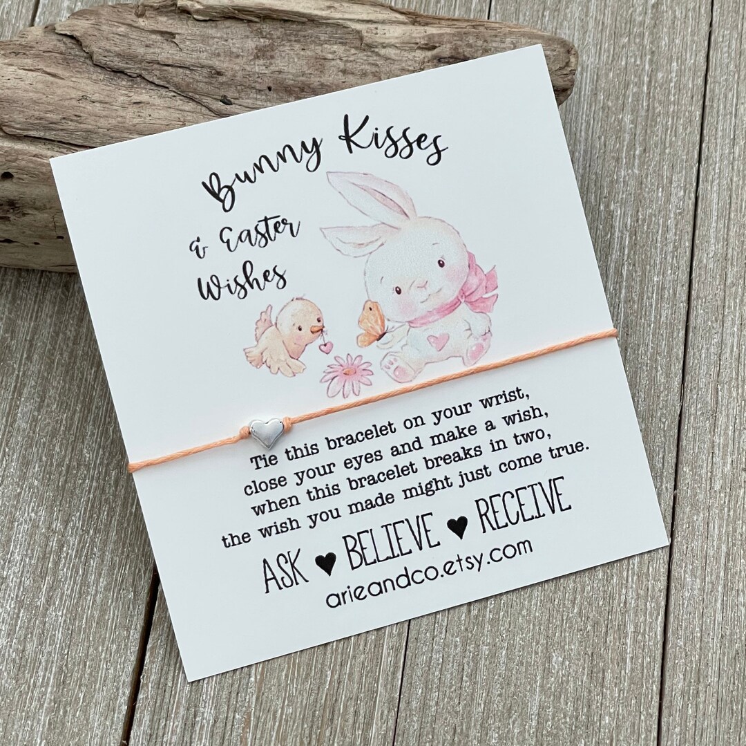 Bunny Kisses and Easter Wishes Wish Bracelet, Easter Basket Stuffers ...