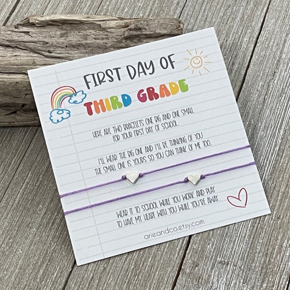 Mommy and Me Bracelets First Day of Third Grade Bracelets - Etsy