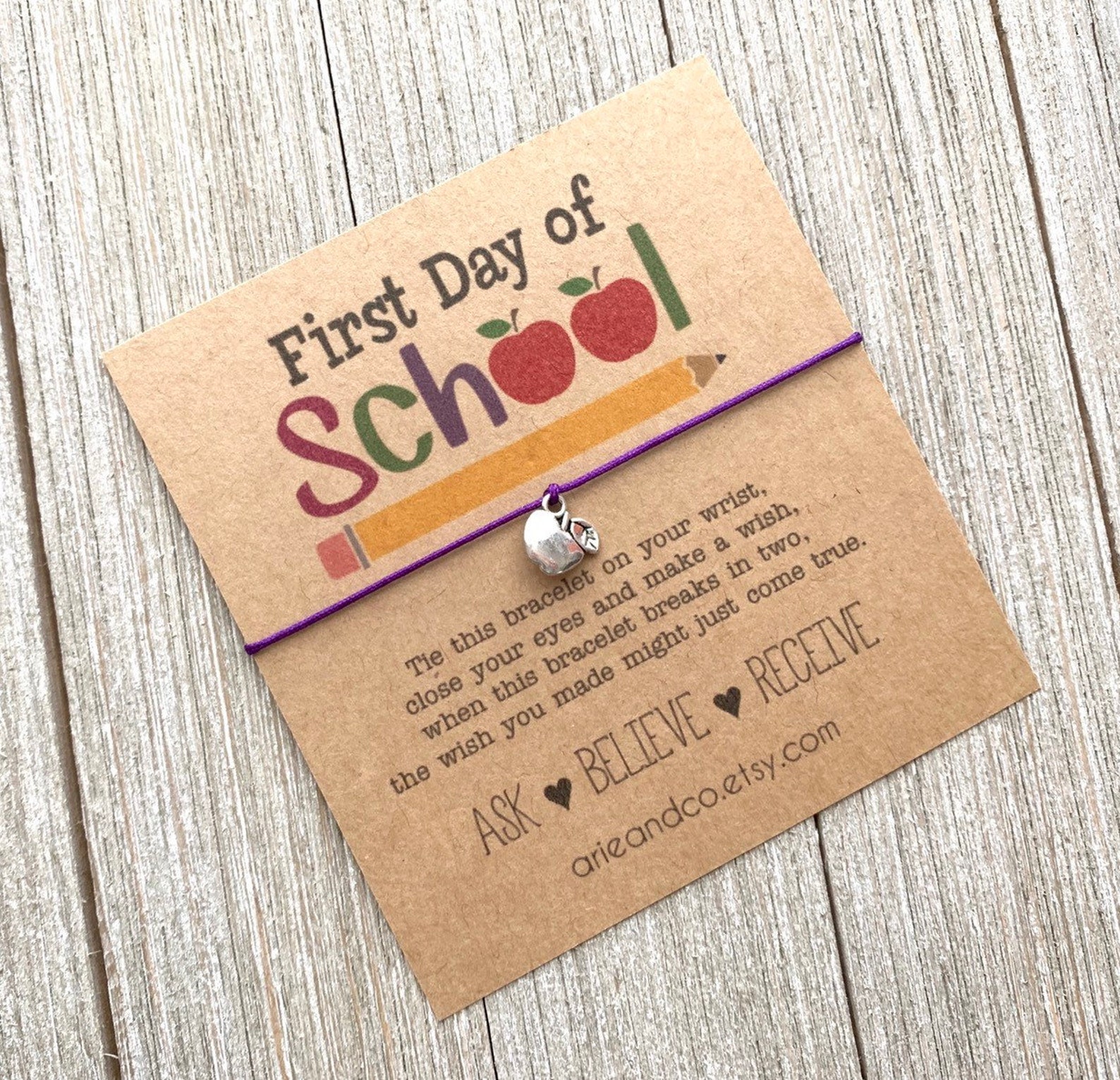 First Day of School Wish Bracelet Teacher Back to School - Etsy