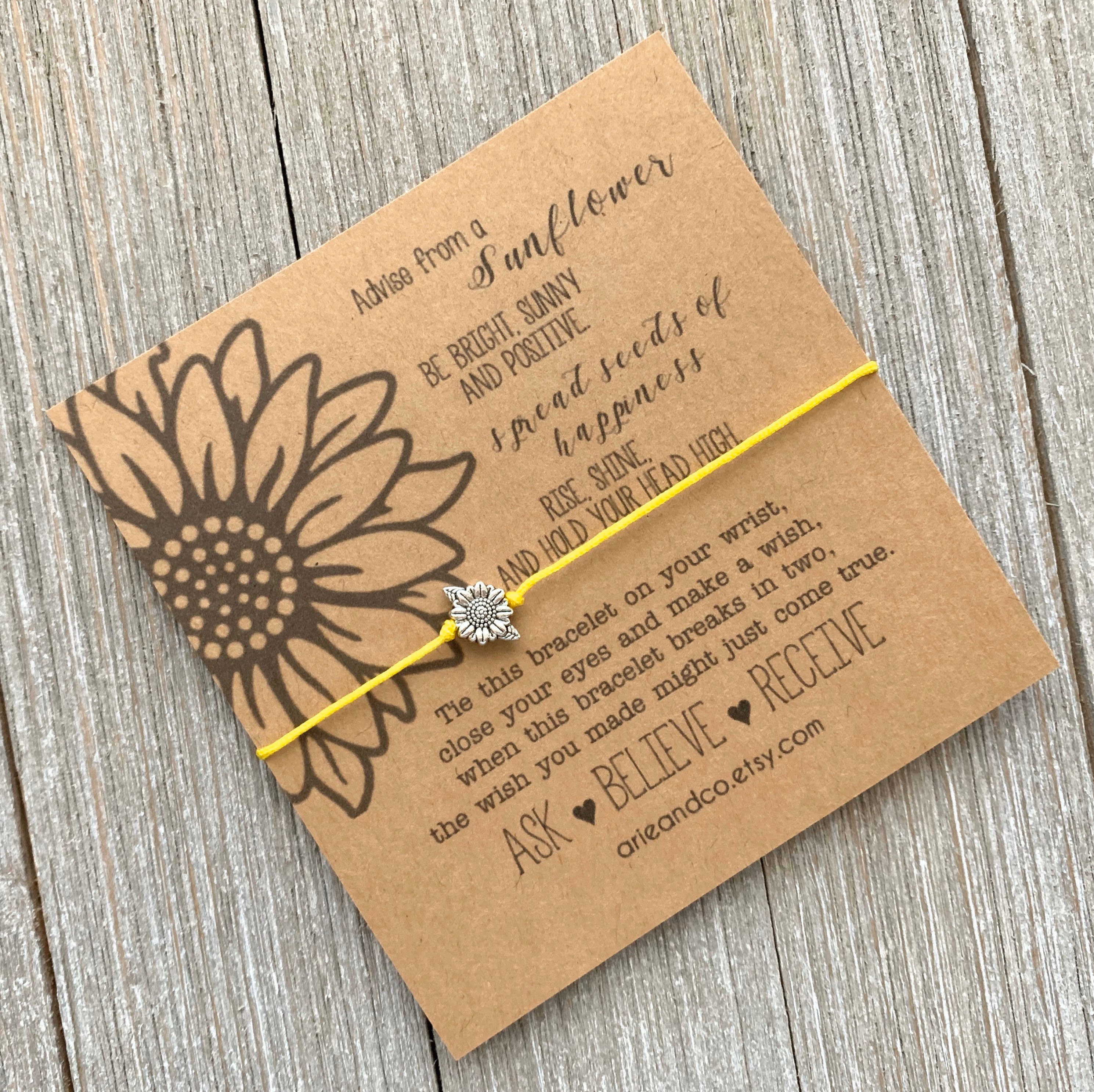 Sunflower Wish Bracelet Advise From a Sunflower Wish | Etsy