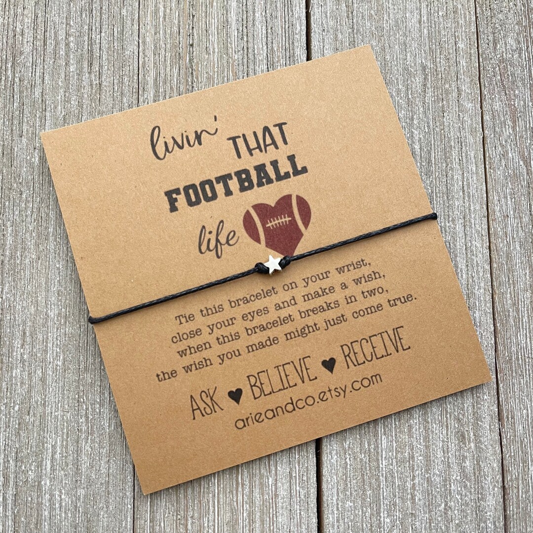Football Wish Bracelet | Football Team Gift | Football Party Favor ...