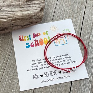 First Day of School Wish Bracelet, Back to School Bracelet, First Day ...