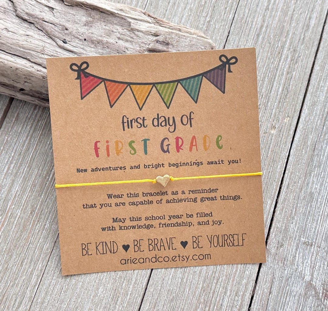 First Day of First Grade Bracelets, Customizable Back to School ...