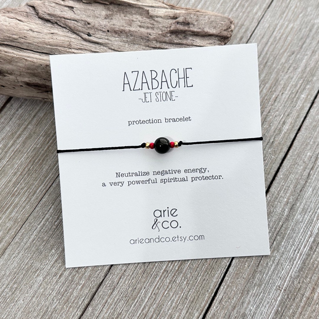 Genuine Azabache Jet Stone Bracelet, Black String Protection Jewelry - Etsy