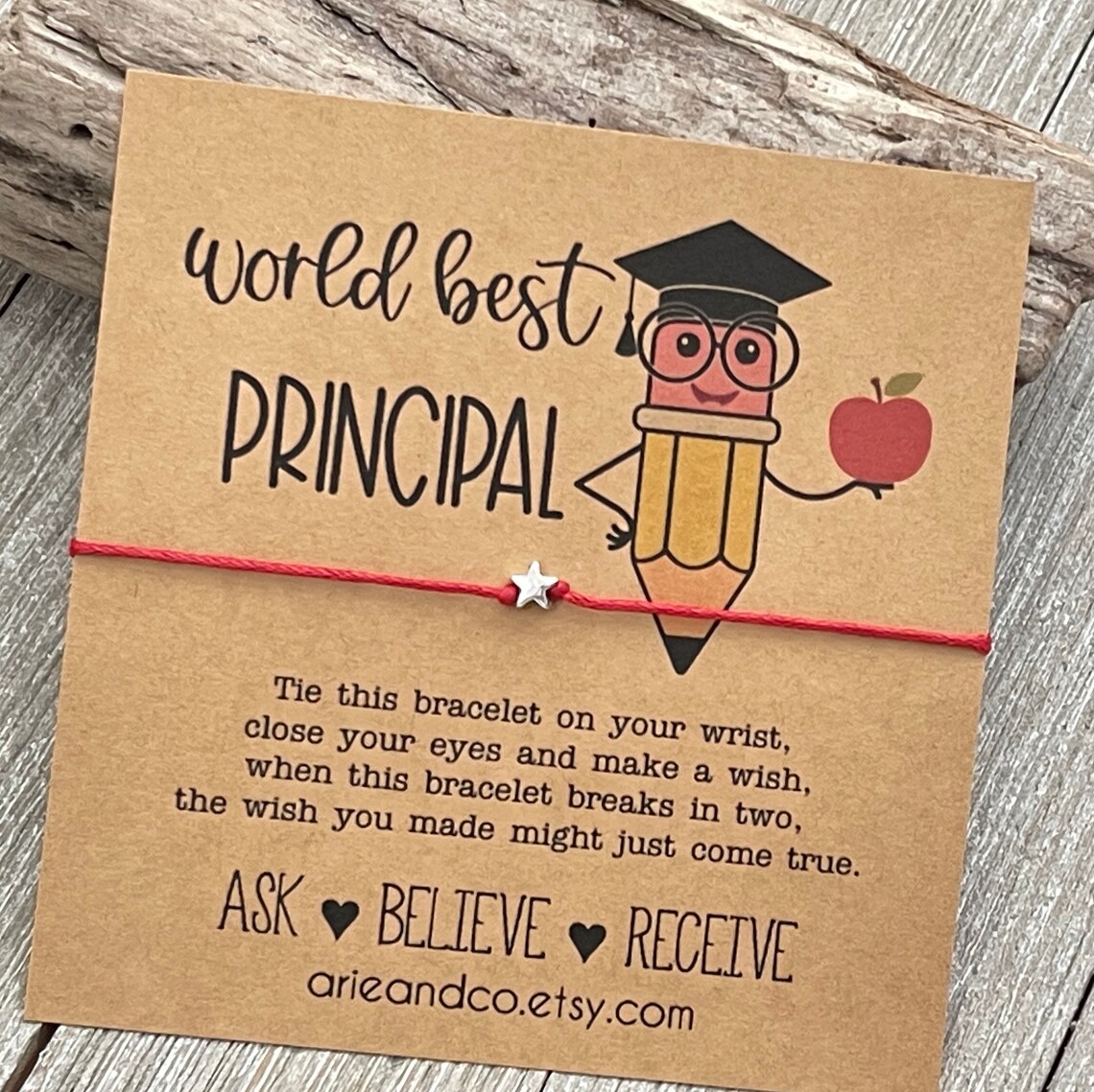 World Best Principal Wish Bracelet Teacher Appreciation Gift - Etsy