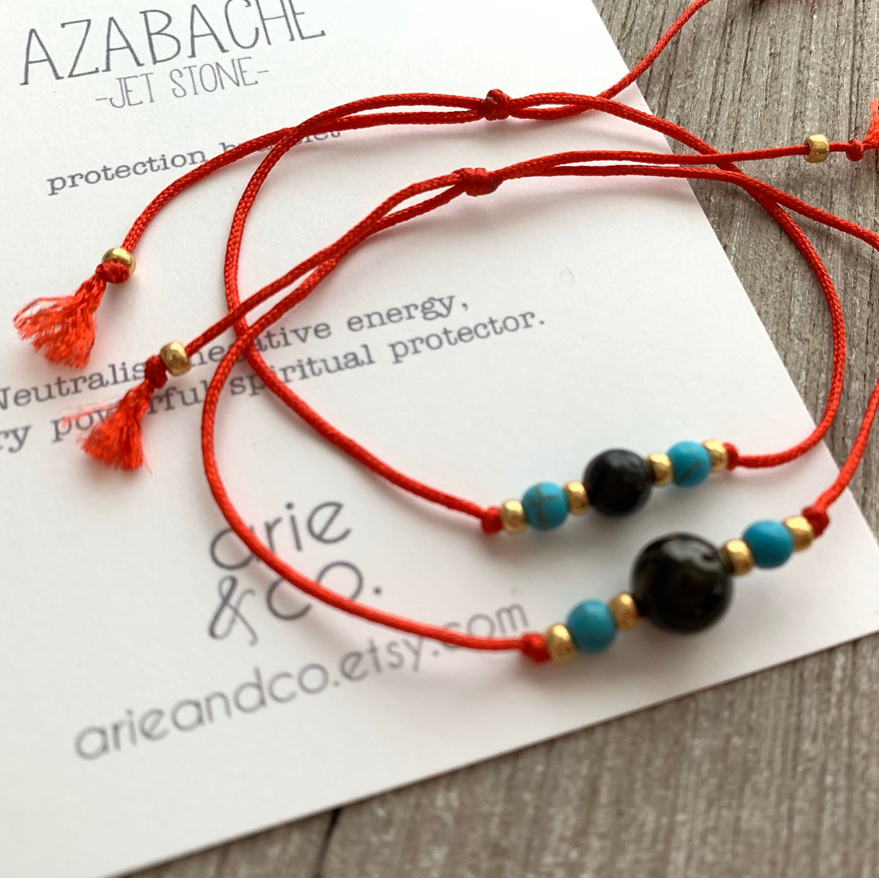 Genuine Azabache Bracelet Jet Stone and Turquoise Bracelet | Etsy