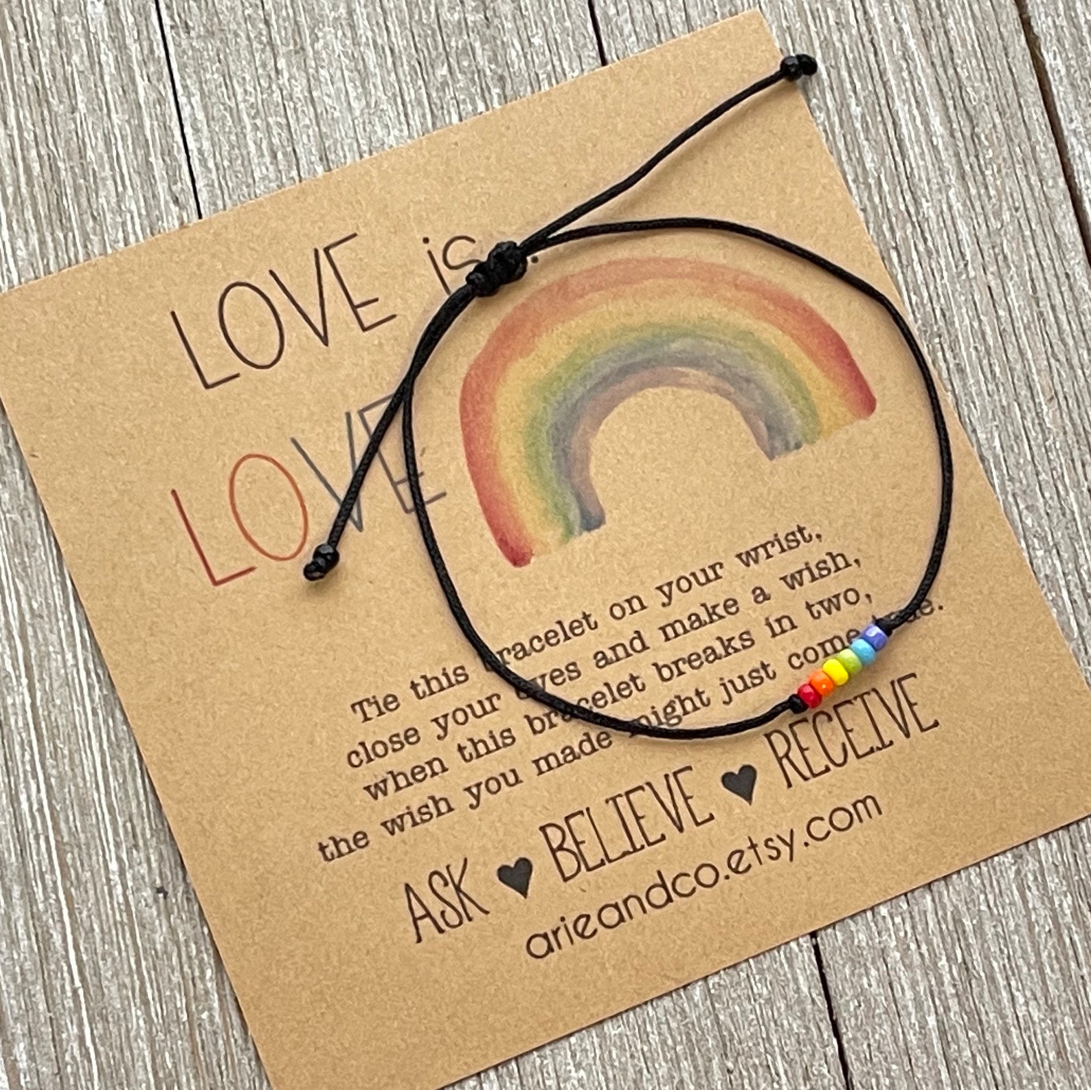 Gay Pride Wish Bracelet LGBTQ Wish Bracelet Love is Love - Etsy