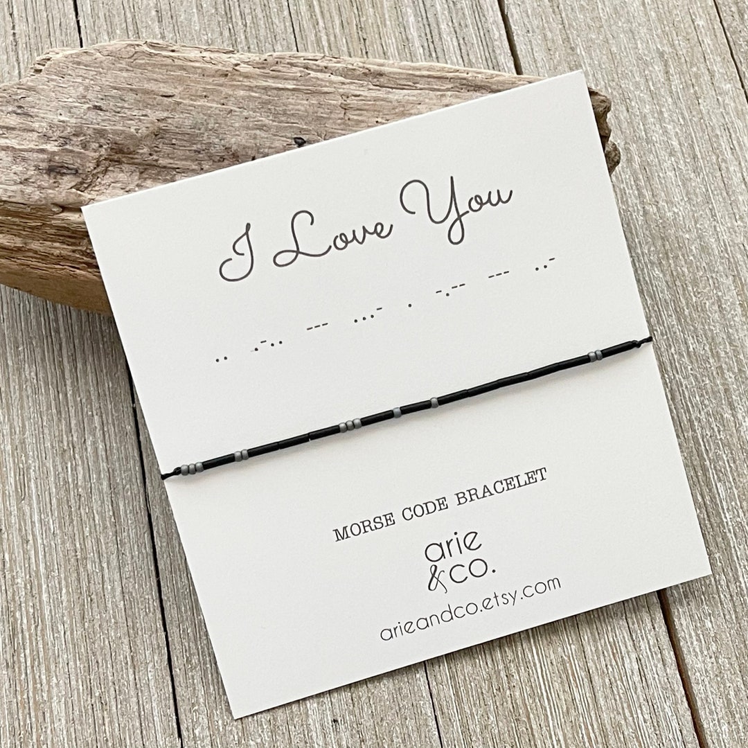 I Love You Morse Code Bracelet | Custom Morse Code Bracelet | Hidden ...