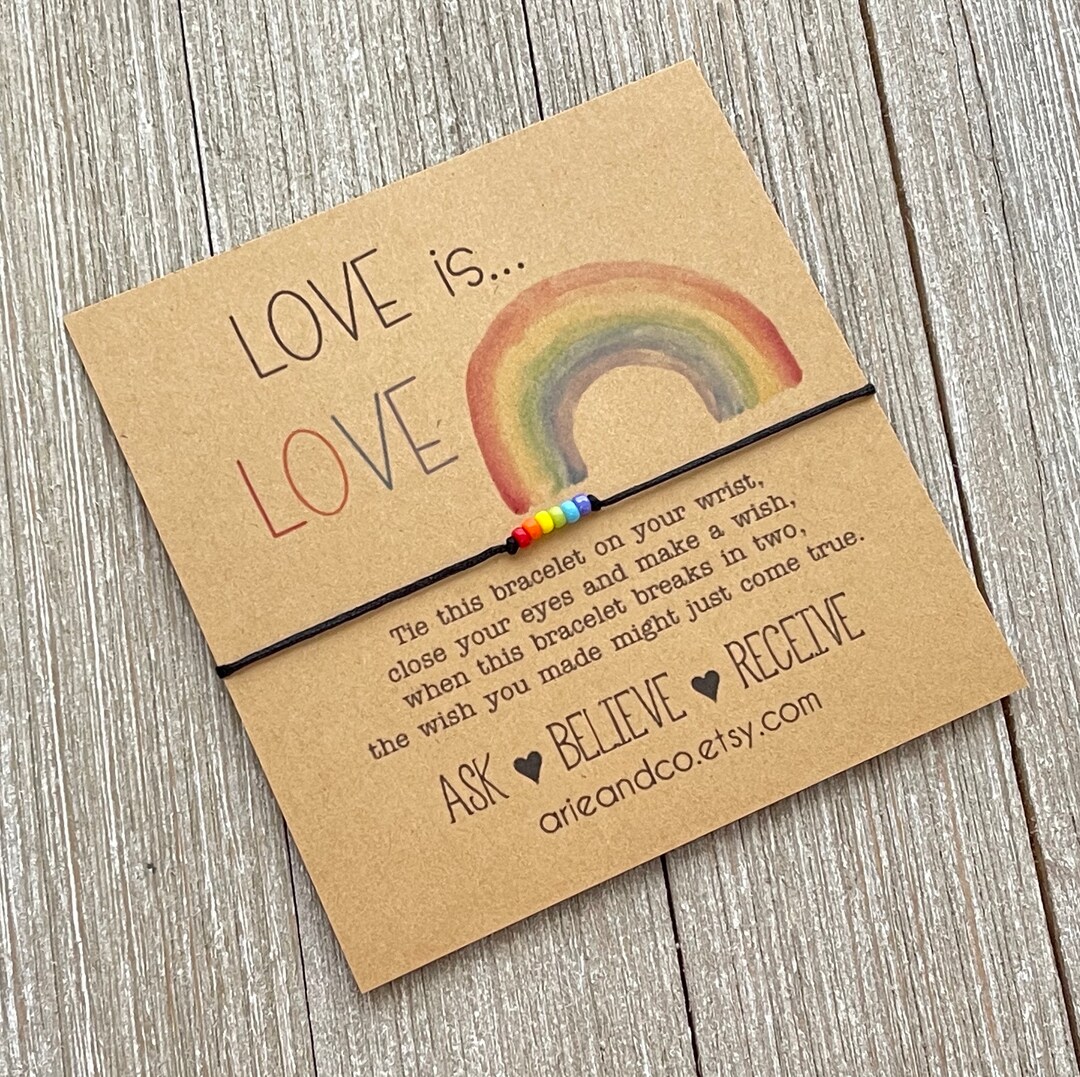 Gay Pride Wish Bracelet, LGBTQ Wish Bracelet, Love is Love Bracelet ...