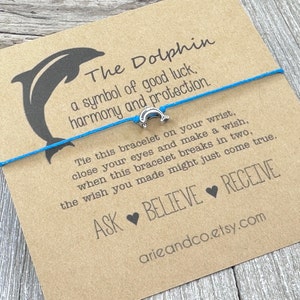 Dolphin Wish Bracelet: Good Luck Charm, Friendship Gift - Etsy