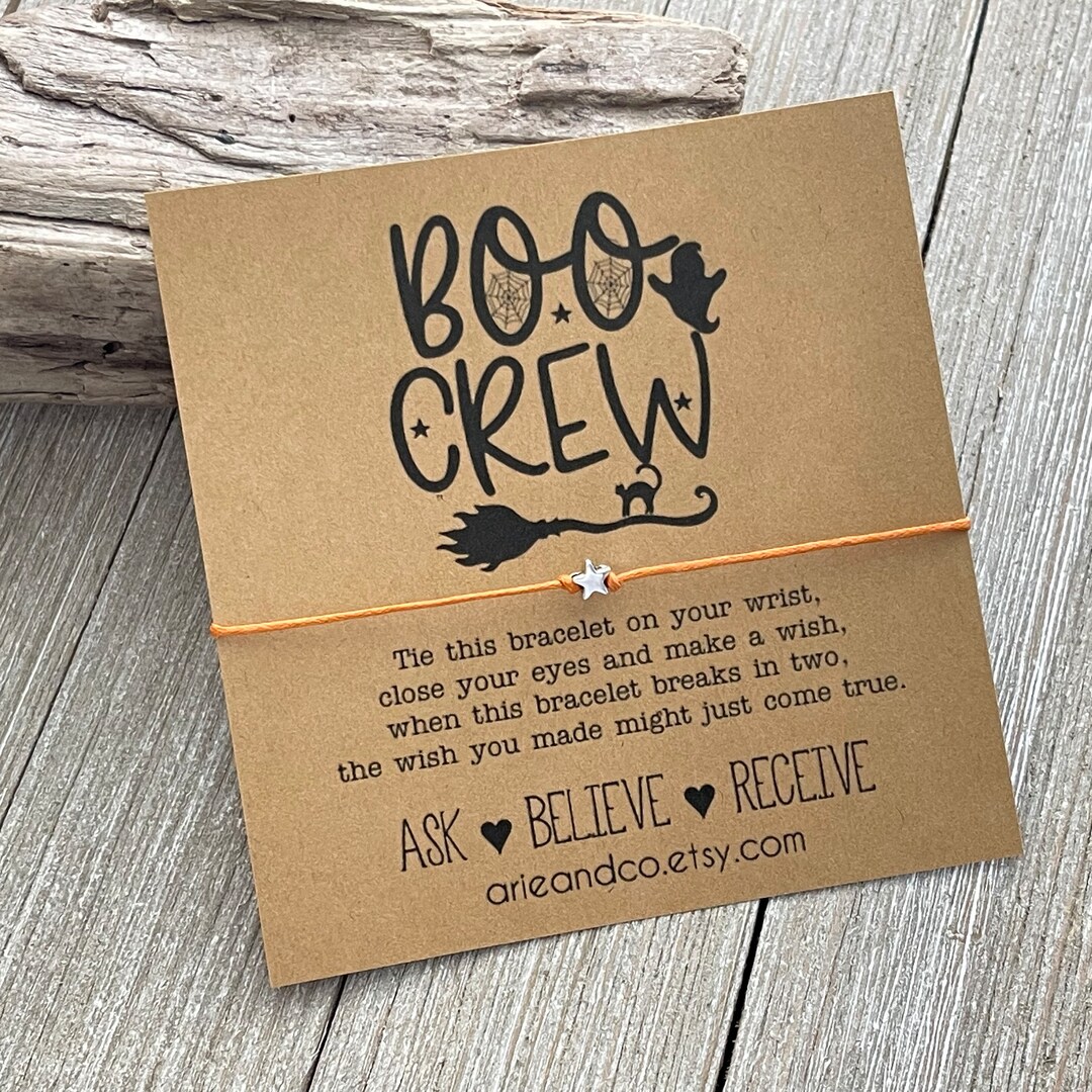 Boo Crew Wish Bracelet, Fall Friendship Bracelet, Fall Party Favor ...