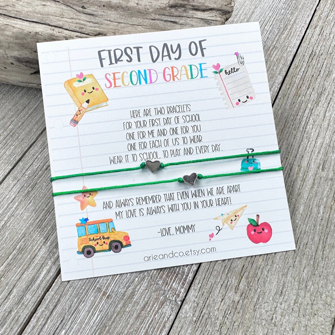 First Day of Second Grade Bracelets Mommy and Me Bracelets - Etsy