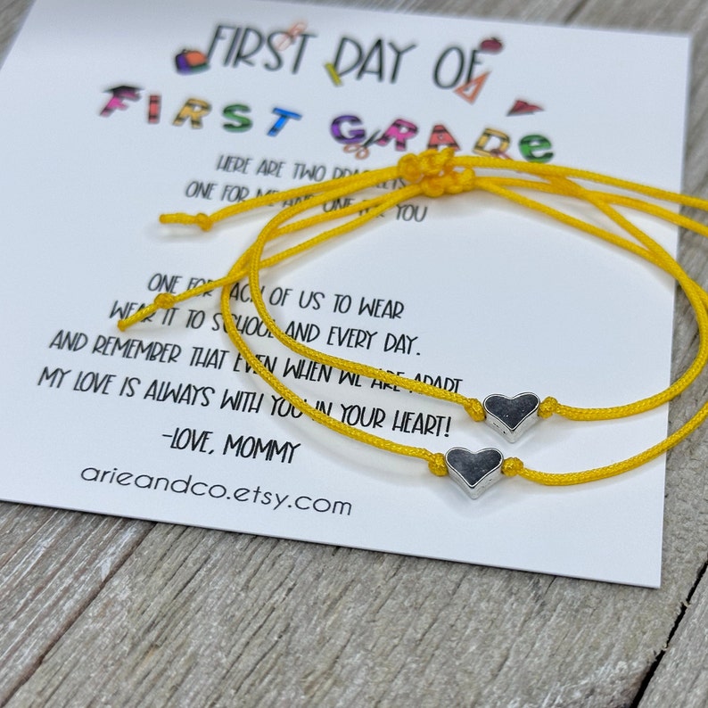 First Day of First Grade Bracelets, Mommy and Me Matching Bracelets Set ...