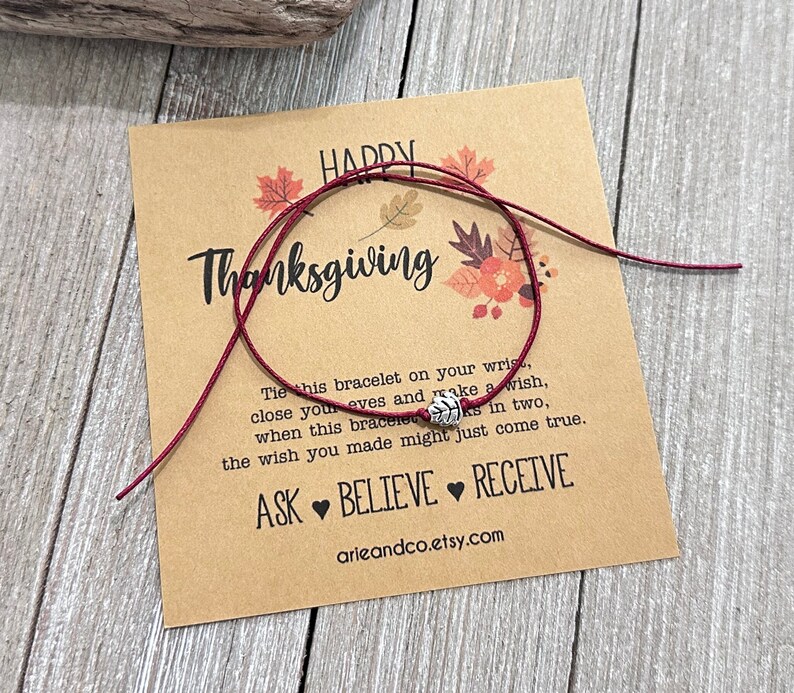 Thanksgiving Wish Bracelet: Cotton Cord Friendship Gift - Etsy