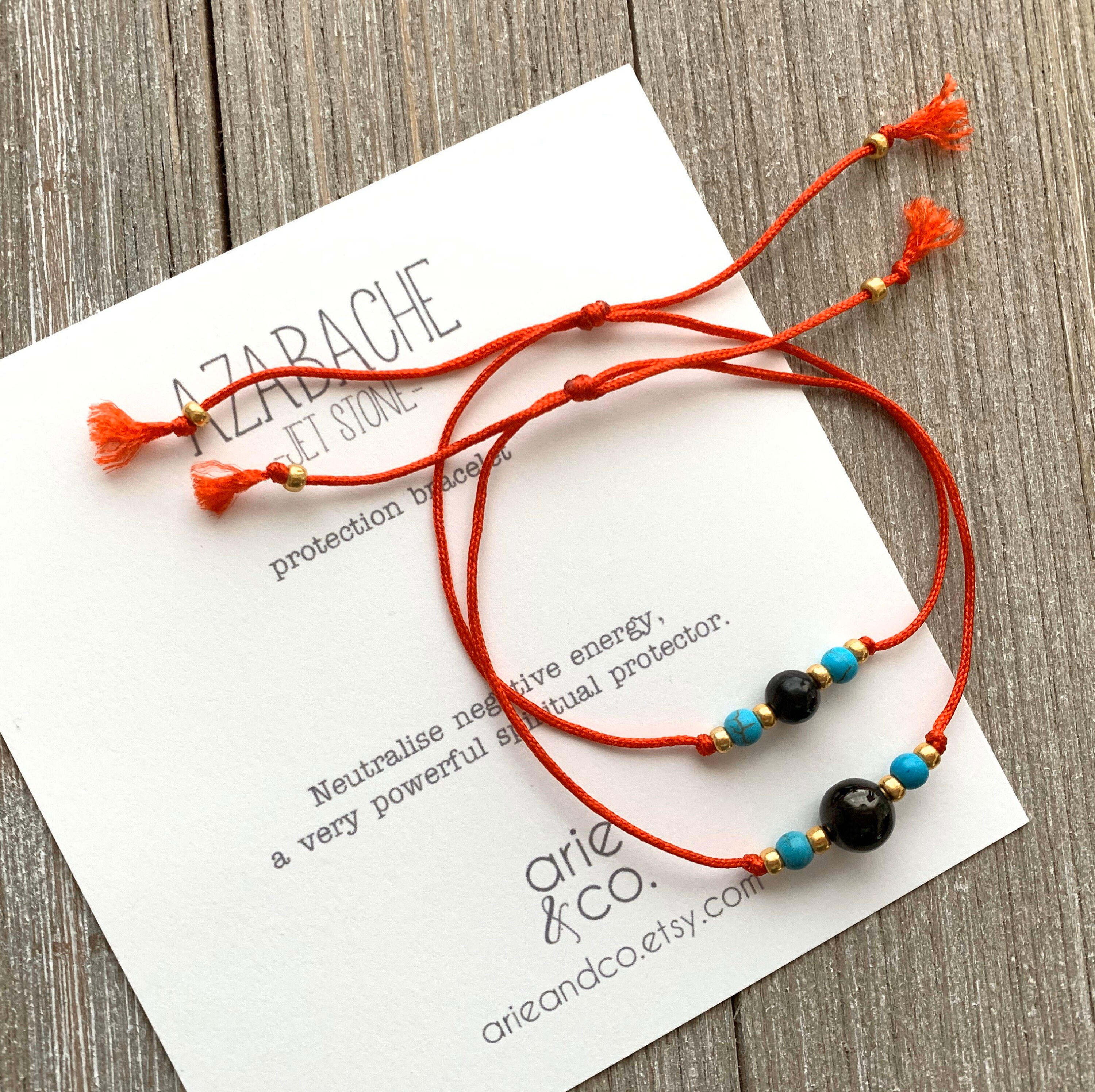 Genuine Azabache Bracelet Jet Stone and Turquoise Bracelet | Etsy