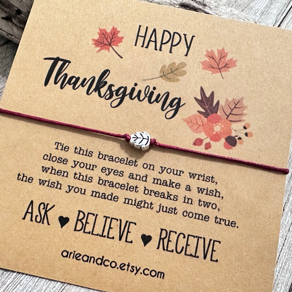 Thanksgiving Wish Bracelet: Cotton Cord Friendship Gift - Etsy