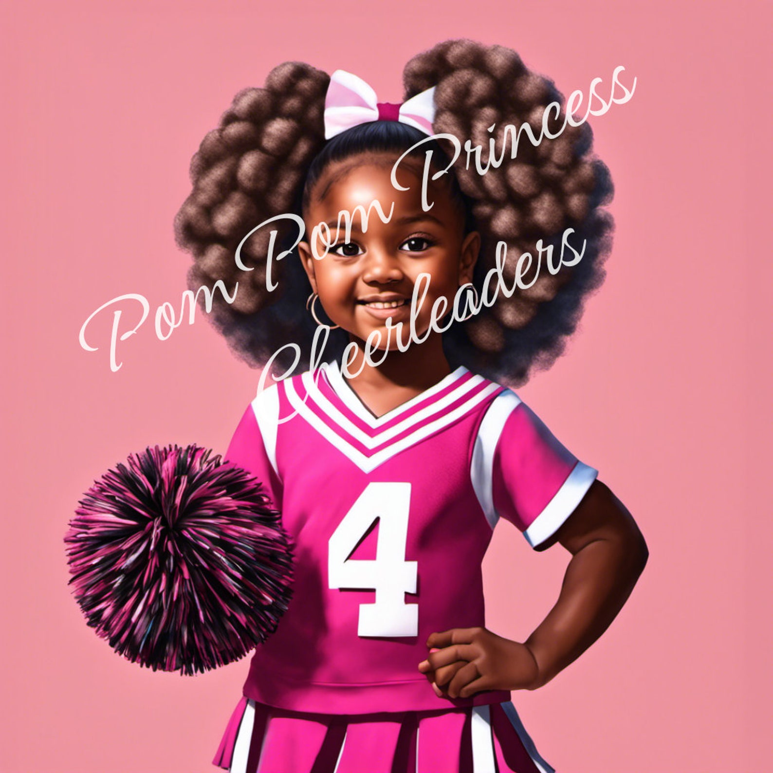Pom Pom Princess Cheerleaders | 9 PNG Image Bundle, African American ...
