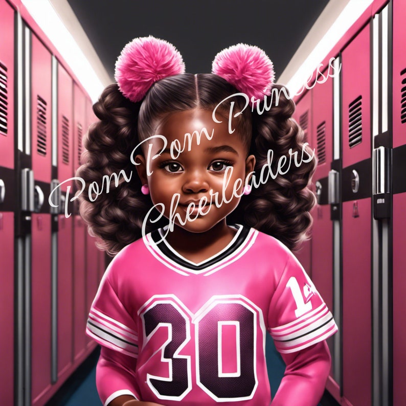 Pom Pom Princess Cheerleaders | 9 PNG Image Bundle, African American ...