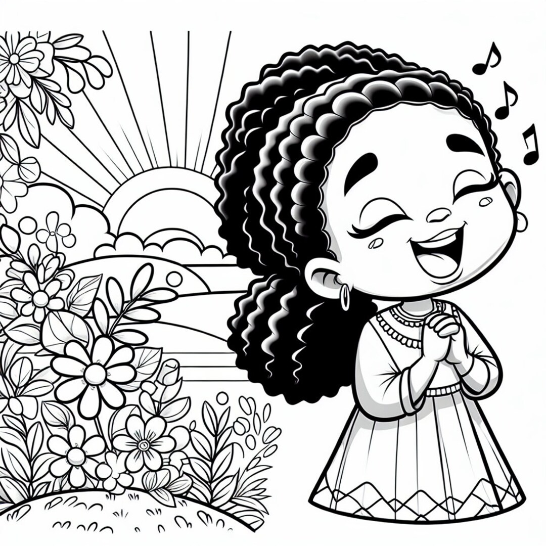 Girl Praying Coloring Page - Etsy