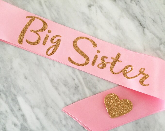 Big Sister Sash, Baby Shower Sash, Birthday Girl Sash, Flower Girl Sash ...
