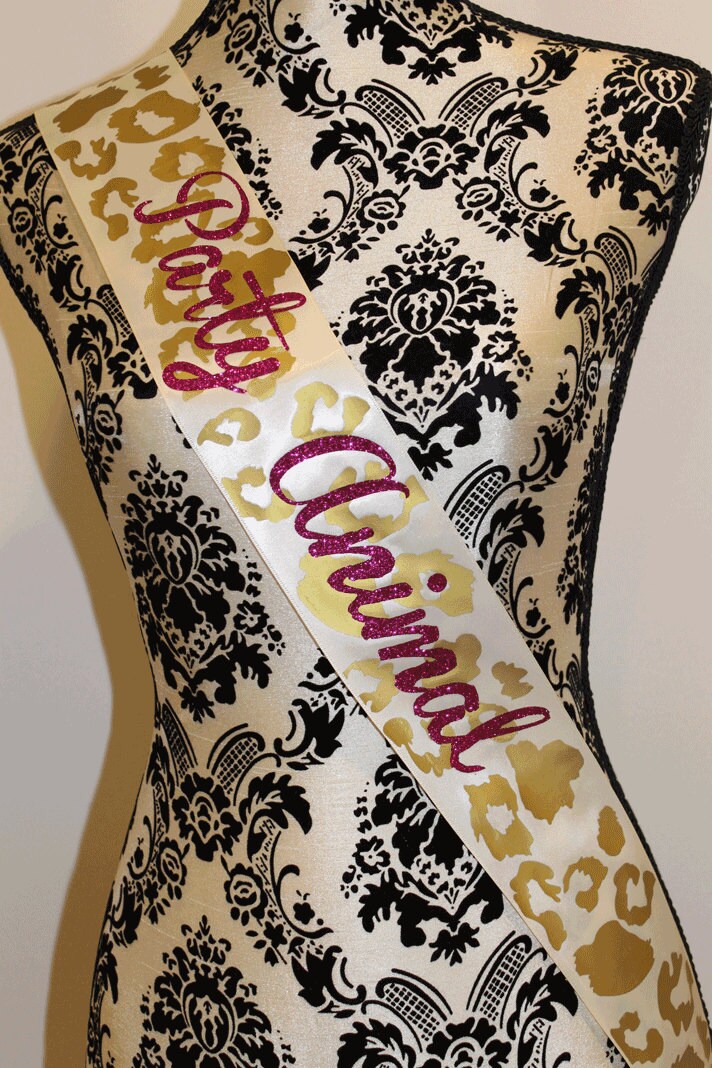 Birthday Party Sash Party Sash Animal Print Sash 40th - Etsy